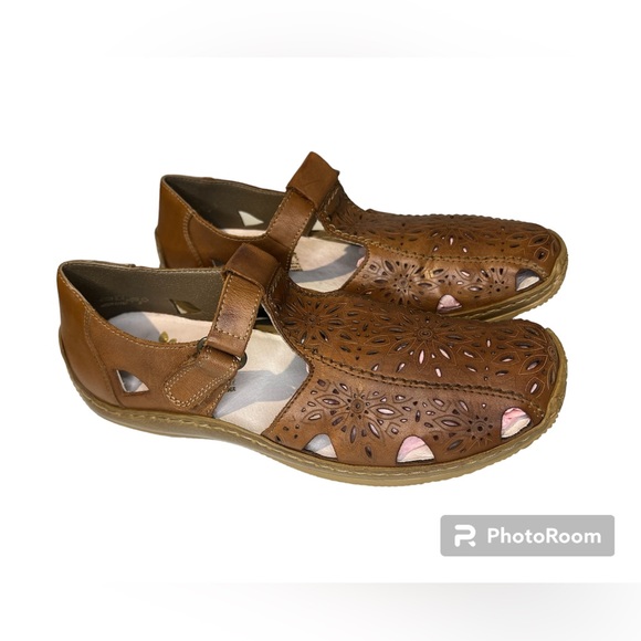 Rieker | Shoes | Rieker Women Size 4 Eu 995 Us Laser Cut Floral Brown ...